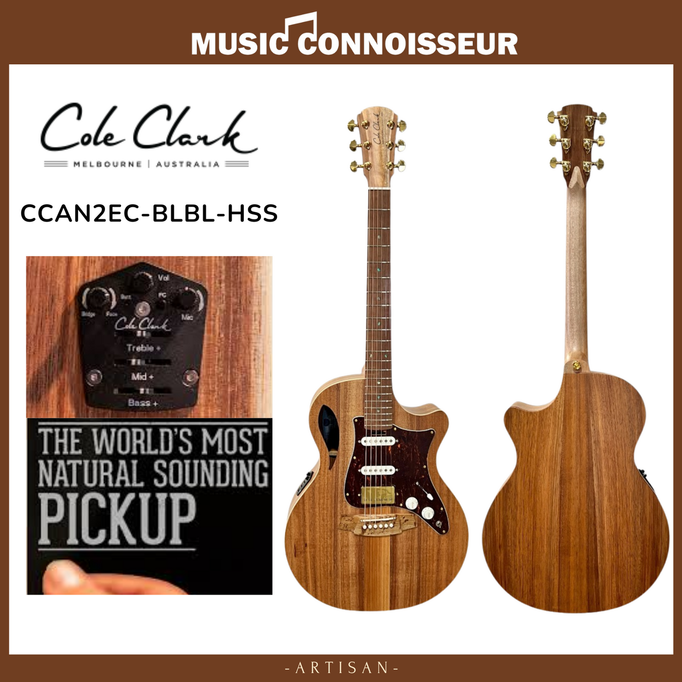 Cole Clark Acoustic Guitar CC-AN2EC-BLBL-HSS – Music Connoisseur (M ...