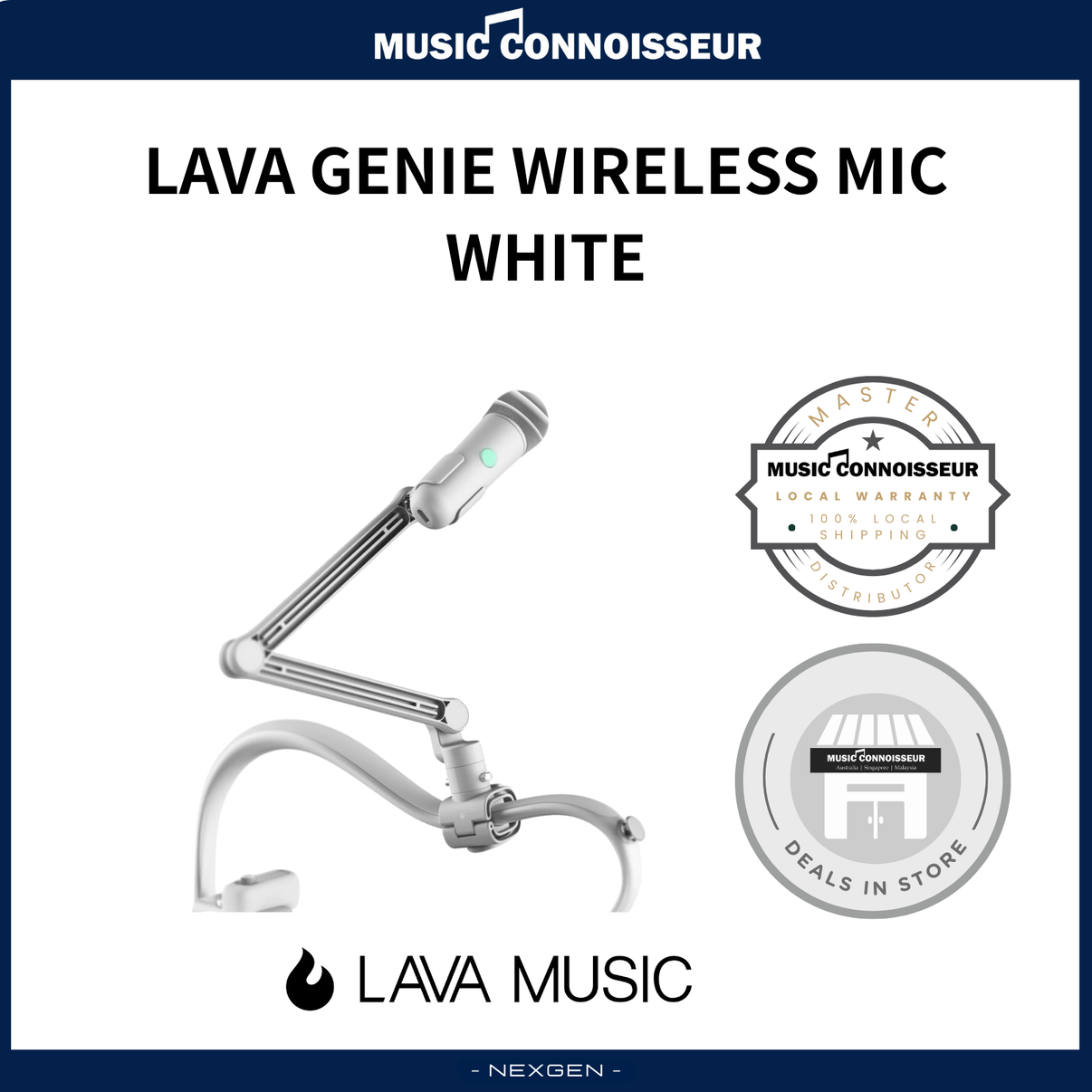 LAVA GENIE Wireless Microphone (White) – Music Connoisseur (M) Sdn Bhd